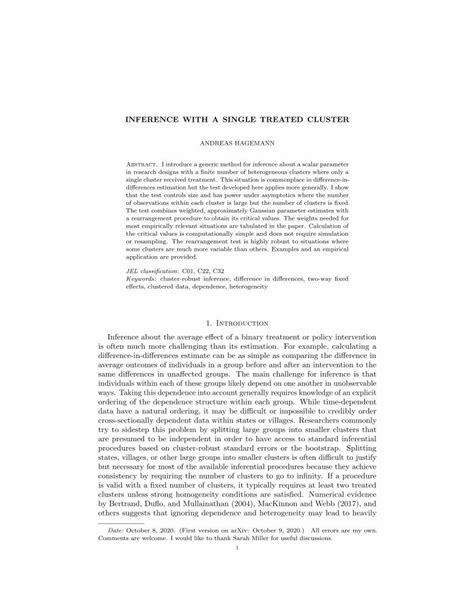 Pdf Inference With A Single Treated Cluster Dokumentips