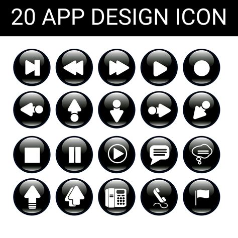 Collection Of Frequently Used Essential Icons Suitable For Design Elements Of Design