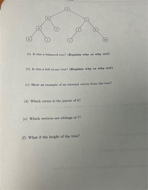 Solved A Is This A Balanced Tree Explain Why Or Why Not
