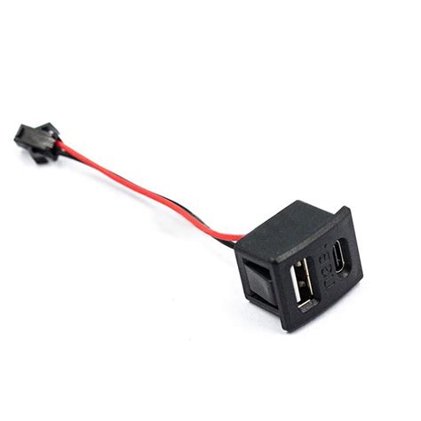 Premium Black Double Layer Usb Female Type C Charging Socket Power Socket With Walmart Com