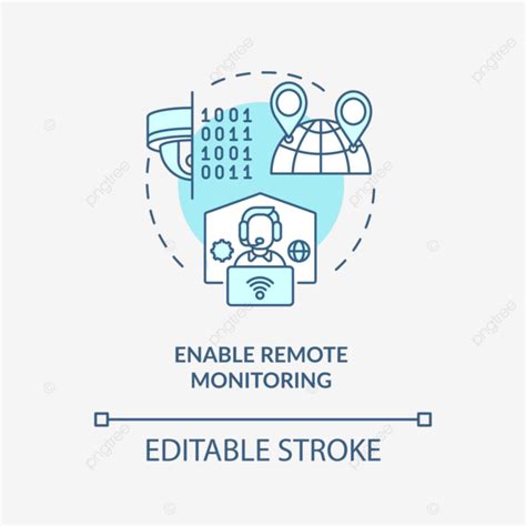 Enable Remote Monitoring Concept Icon Pictogram System Crime Vector Pictogram System Crime