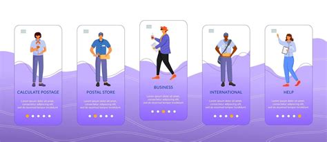 Post Service Onboarding Mobile App Screen Vector Template 3129178