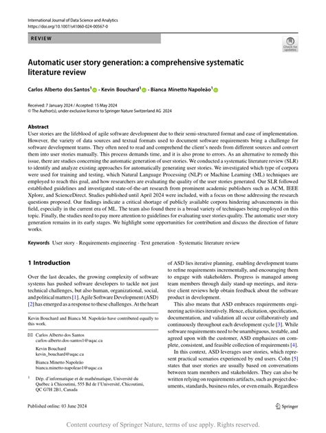 Automatic User Story Generation A Comprehensive Systematic Literature Review Request Pdf