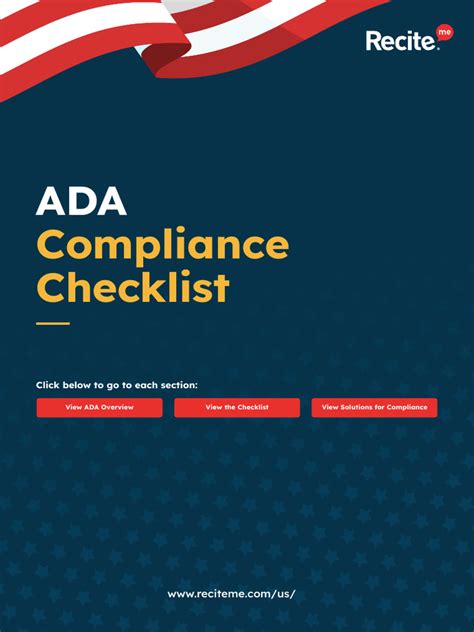 Ada Compliance Checklist Overview Pdf Americans With Disabilities