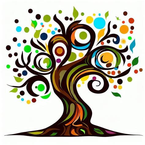 Premium Vector Colourful Tree Clip Art Vector