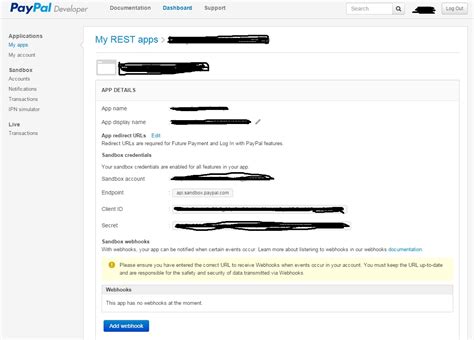 How To Create Clientid And Clientsecret For Oauthtokencredential Paypal Rest Api Stack Overflow