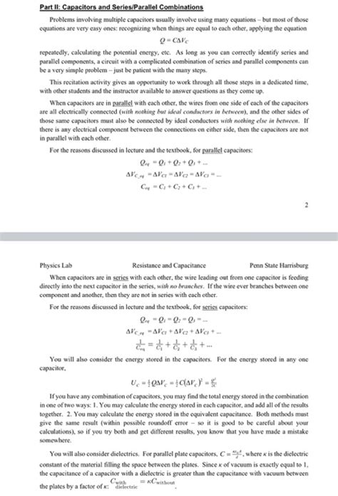 Solved In Part II Of This Lab You Will Be Using Series Chegg