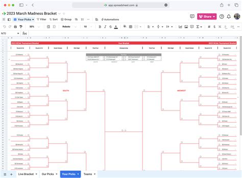 Ncaa Bracket Template