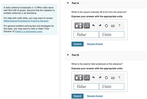 Solved Part A A Radio Antenna Broadcasts A 1 0mhz Radio Wave