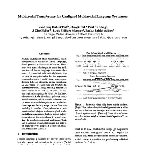Multimodal Transformer For Unaligned Multimodal Language Sequences
