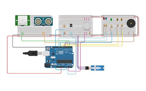 Circuit Design 6 Sensors Tinkercad