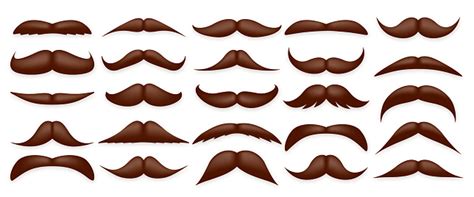 다양한 갈색 콧수염 컬렉션 빈티지 복고풍 콧수염 얼굴 머리카락 힙스터 수염 벡터 일러스트 레이 션 갈색에 대한 스톡 벡터 아트 및 기타 이미지 Istock