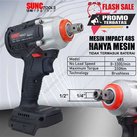 Jual Mesin Impact Baterai Cordless Impact Wrench Brushless S Sunc Tools Hanya Mesin Shopee