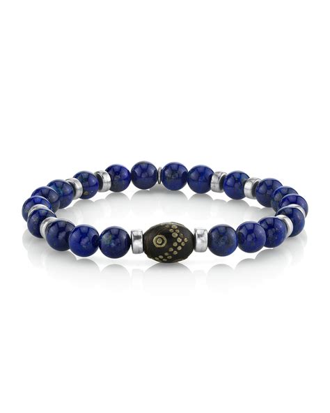 Mr Lowe Mens 8mm Lapis Lazuli Bracelet Neiman Marcus