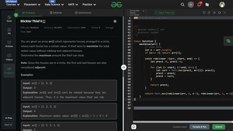 dynamicprogramming sticklerthief houserobber circulardp geeksforgeeks… naresh baleboina