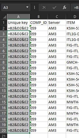 How To Insert Concatenate Formula From Second Row Till Last Used Cell In Column Studio