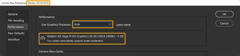 adobe camera raw graphics processor gpu faq and troubleshooting