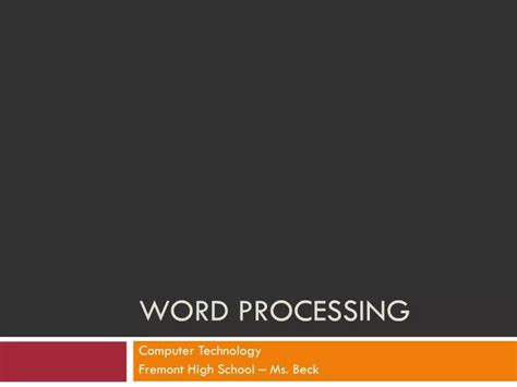 PPT Word Processing PowerPoint Presentation Free Download ID 1579002