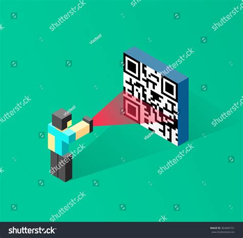 Abstract Woman Man Scanning Qr Code Stock Vector 364465751 Shutterstock