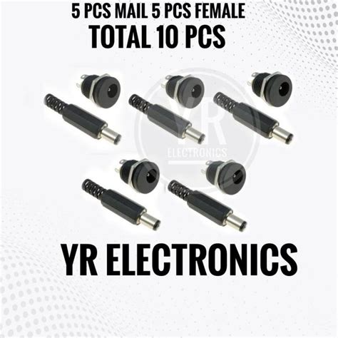 Dc Male Jack And Female Socket Combo Pack 2 1mm 10pcs Bd