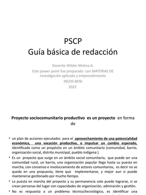 Guia Basica Para Elaborar Pscp 1 Pdf Presupuesto Comunidad