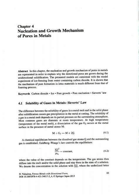Pdf Springer Book Porous Metals With Directional Pores Chapter 4 Nucleation And Growth
