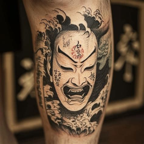 Japanese Noh Mask Tattoos Chronic Ink