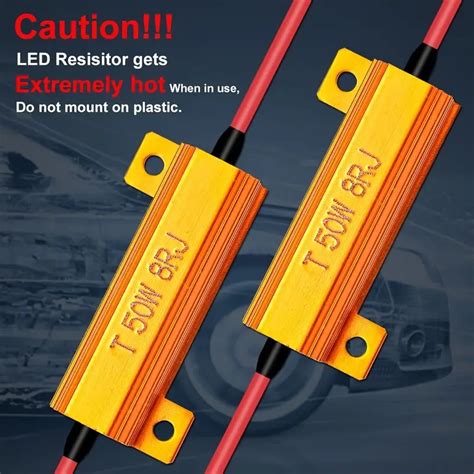 4pcs 50w 8ohm 부하 저항기 Led 전구 고속 하이퍼 플래시 회전 신호 깜박임 오류 코드 수정작업 중 저항기가 매우 뜨거워짐 Temu Republic