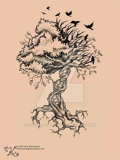 Half Dead Half Alive Tree Drawing