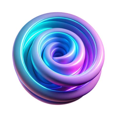 Abstract 3d Render Of A Swirling Neon Sphere 55777703 Png