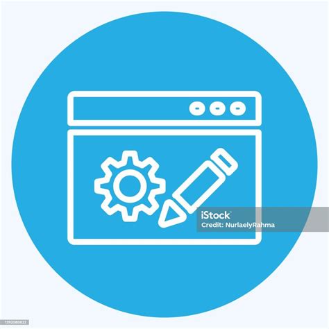 아이콘 블로깅 서비스 It 서비스 기호에 적합합니다 파란 눈 스타일 편집 가능한 간단한 디자인 디자인 템플릿 벡터 간단한 기호