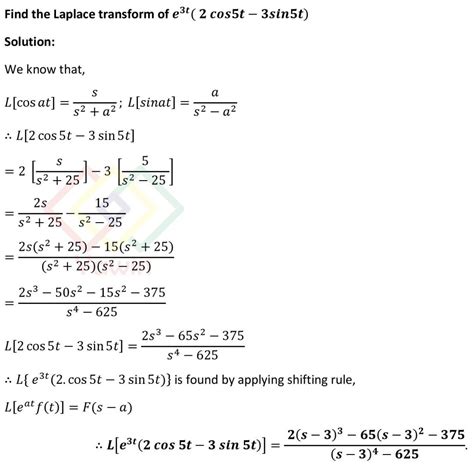 find the laplace transform of e 3t 2 cos5t 3sin5t yawin