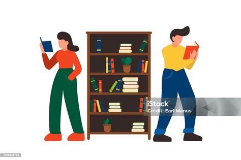 벡터 일러스트레이션 사람들은 지식을 배우고 습득합니다 학생들이 책에서 배우는 일정의 창조적 인 디자인 개념에 대한 스톡 벡터 아트 및 기타 이미지 Istock