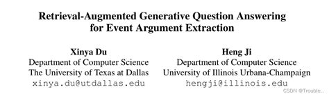Retrieval Augmented Generative Question Answering For Event Argument