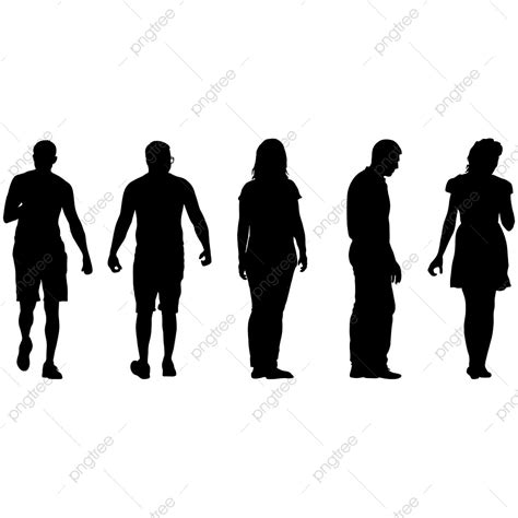 흰색 배경에 서 있는 사람들의 실루엣 그룹 사람 머리 소유 Png 일러스트 및 벡터 에 대한 무료 다운로드 Pngtree