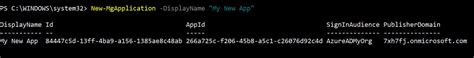 Using New Mgapplication In Graph Powershell