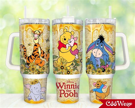 Winnie The Pooh Cartoon Custom Stanley Quencher 40oz Stainless Steel