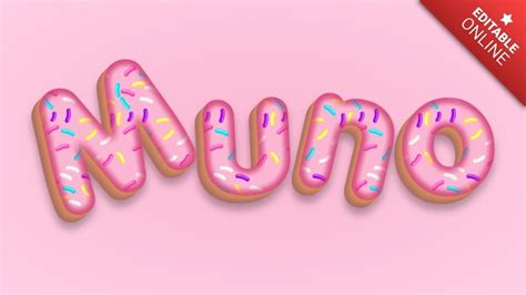 Muno Strawberry Donut Text Effect Generator