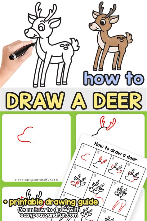Deer Directed Drawing How To Draw A Deer Easy Peasy And Fun Membership