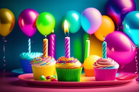 Premium Ai Image Happy Birthday Cake And Candles