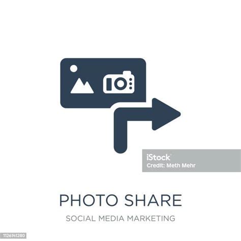 흰색 배경 사진 공유 아이콘 벡터 사진 공유 유행 가득 소셜 미디어 마케팅 컬렉션 사진 공유 벡터 일러스트 레이 션에서 아이콘 공유 개념에 대한 스톡 벡터 아트 및 기타