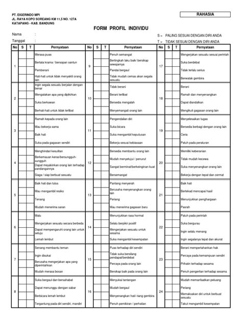 Lembar Jawaban Disc Pdf