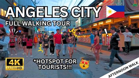 Hot Walking Street Angeles City Philippines Walking Tour 4k Youtube