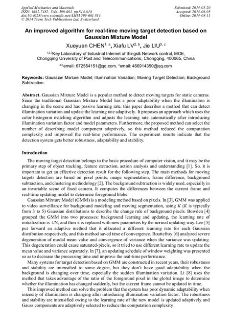 An Improved Algorithm For Real Time Moving Target Detection Based On Gaussian Mixture Model