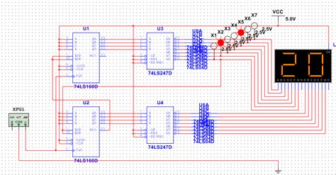 2021 06 02 Multisim 140 74ls160异步21进制74ls161组成61进制160与161的区别154显示193加减