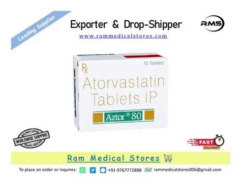 Atorvastatin 80mg Aztor 80 Tablet 1 10 Tablets Non Prescription At