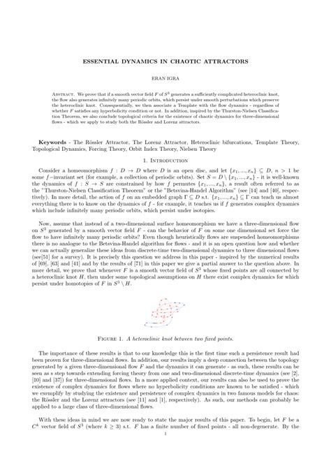 Pdf Essential Dynamics In Chaotic Attractors
