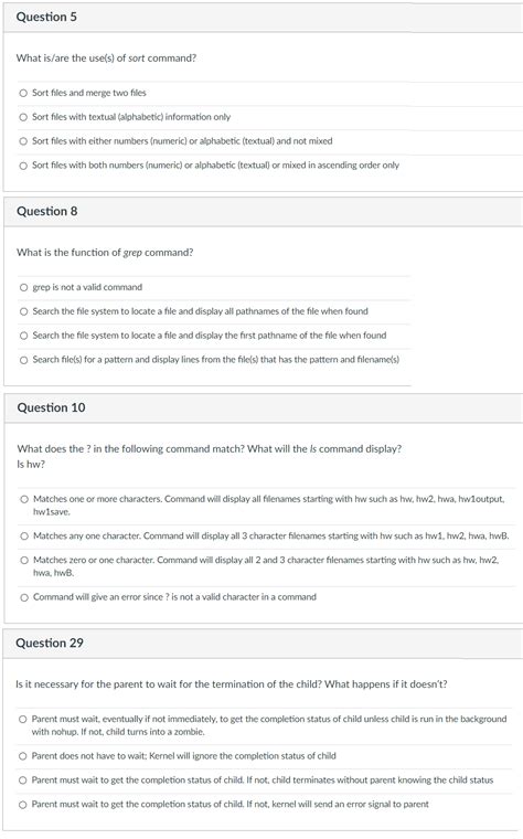 Solved Question 5 What Isare The Uses Of Sort Command