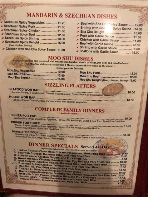 Menu At Moon Hing Restaurant Dover Foxcroft