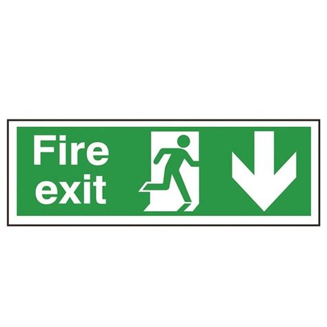 Fire Exit Down Arrow Sign Storage Systems And Equipment